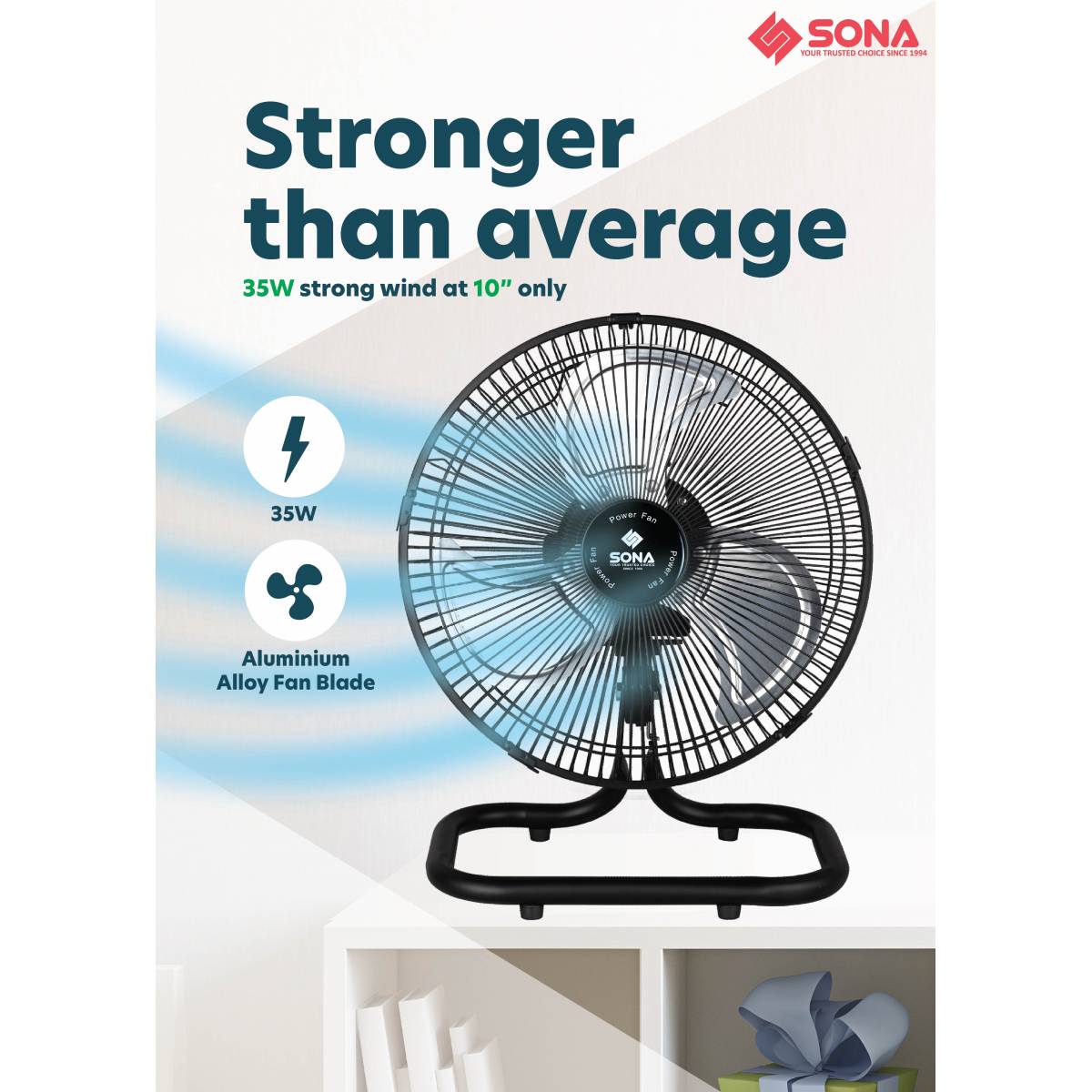 SONA 10″ Electric Power Desk Fan SPO 600