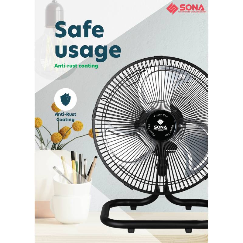 SONA 10″ Electric Power Desk Fan SPO 600