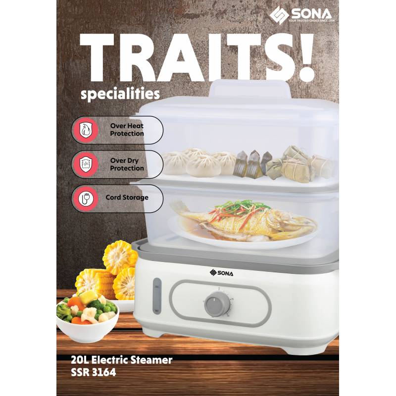 SONA 20L Electric Steamer SSR 3164